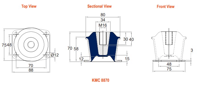 KMC Cast Cone Mount - From a UK Leading Manufacturer : Barnwell